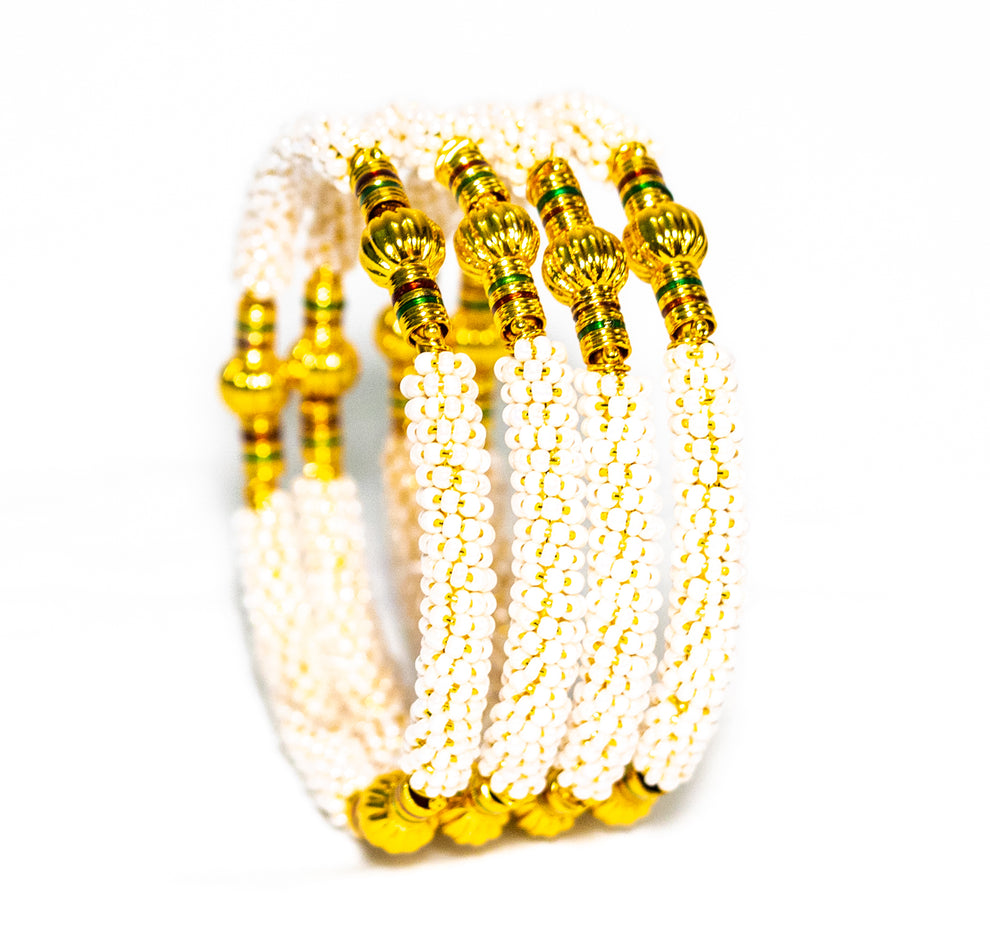 Stone Gold Metal Bangles Set – Swara Creation